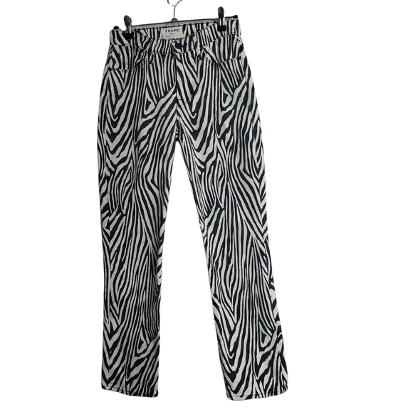 Frame Denim | Jeans | Frame Le High Straight Zebra Print Denim Pants ...